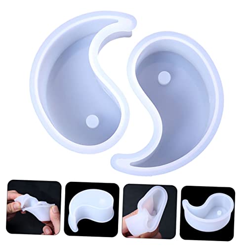 VILLCASE 10 pcs Tai Chi Candle Mold Silicone molds Concrete Silicone Planter Mold Jewelry Making kit soap Casting Mold Chocolate Candy yin yang Scented Candle molds Silica Gel Gift Soft 3D