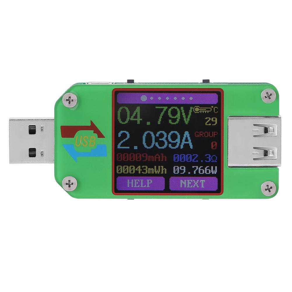 UM24C/UM24 USB 2.0 Power Meter Tester Color LCD Display Voltage Current Power Meter Energy Capacity Measure (UM24)