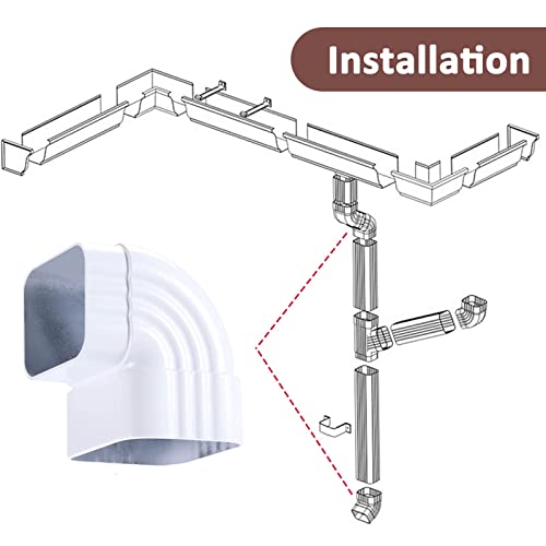 VYH Gutter Elbows 2x3,90 Degree Gutter Elbow, Downspout Elbow, 90 Gutter Elbow,Roofing Gutter Downspout Elbows (Style A)