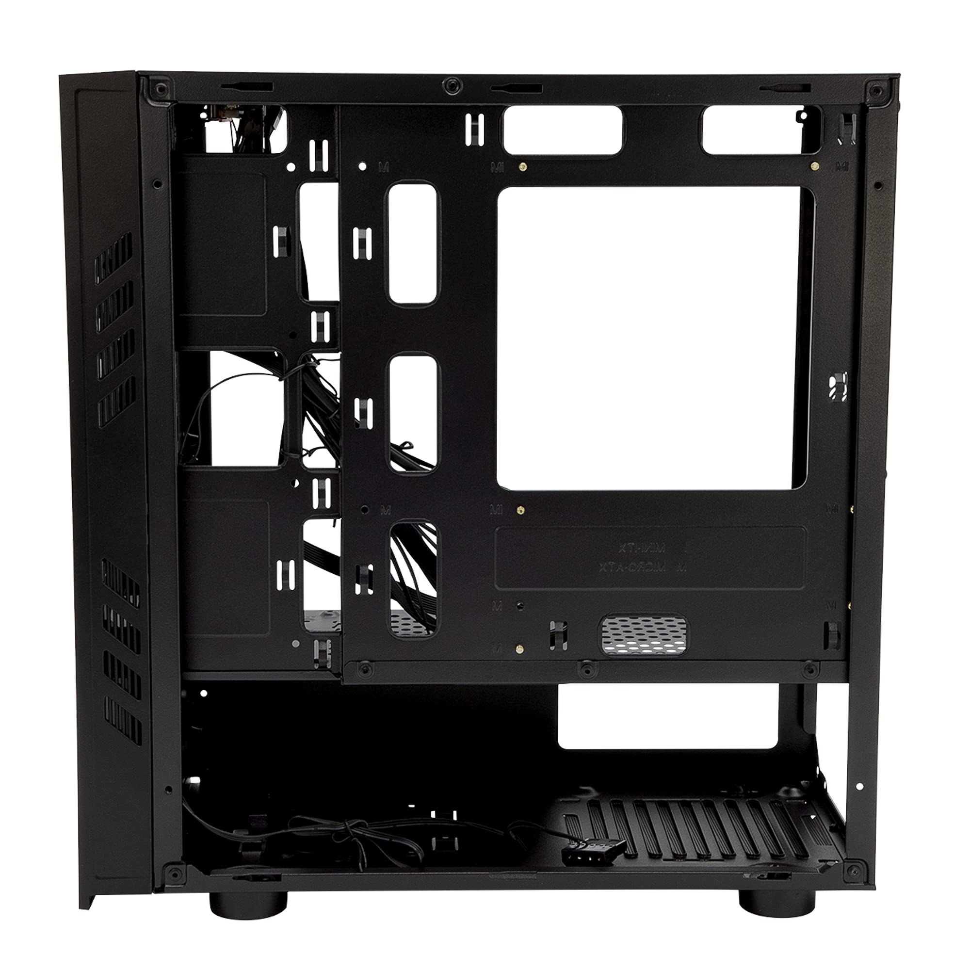 YEYIAN Kalt Gaming PC Case, Mini Tower Micro/Mini ATX, Tempered Front Glass, Clear Acrylic Side Panel, 1 LED Fan, SPCC Chassis, Metal Mesh Air Flow, 3 USB Ports, 14.72"x7.28"x14.96", ROHS CE Certified
