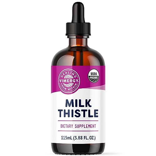 Vimergy USDA Organic Milk Thistle Extract, 57 Servings â Healthy Liver Support Supplement Drops â Liquid Milk Thistle Tincture â No Alcohol Added - Non-GMO, Vegan & Paleo (115 ml)