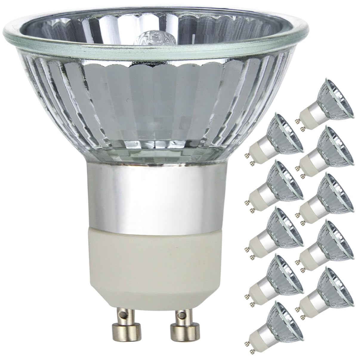 Sterl Lighting GU10 Halogen 50W Bulbs Bi-Pin Base for Track and Recessed Lightning - MR16 Gu10 Bulb, 120V, 2700K Soft and Warm White Dimmable Lightbulbs, 540Lm, Clear, Long Lasting 2 Pin Base, 10 Pack