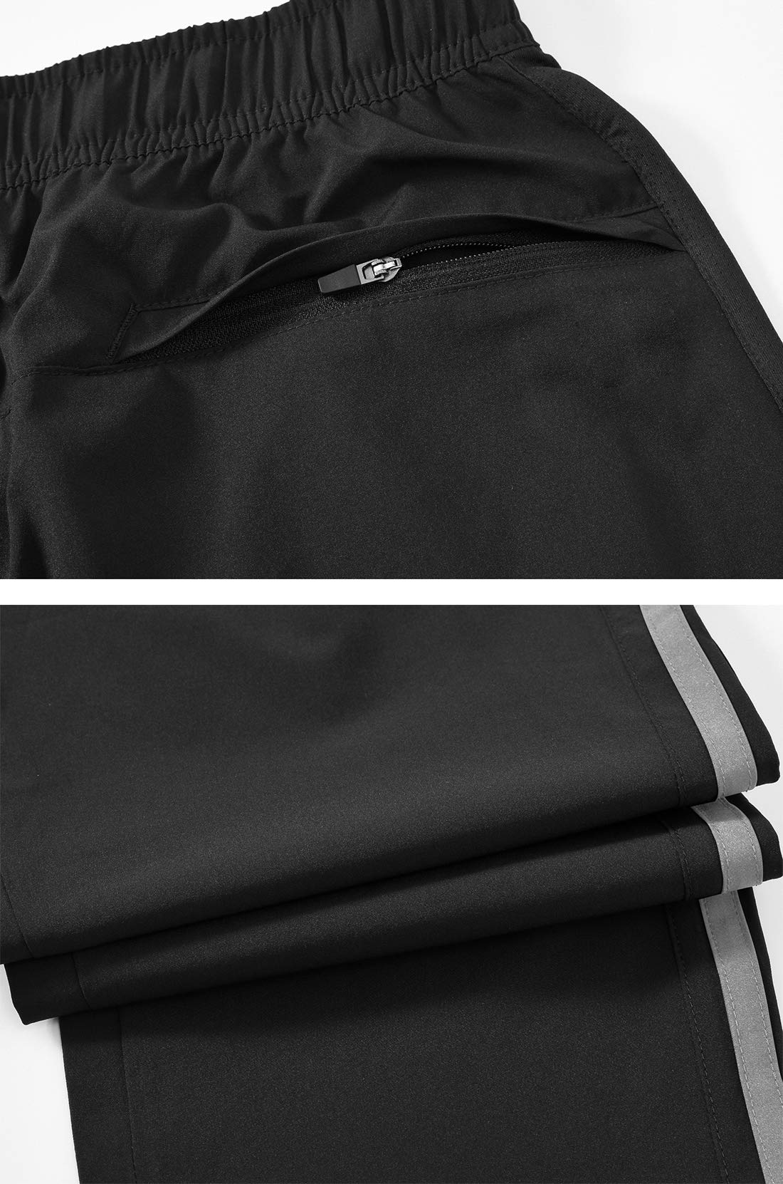 YSENTO Men's Running Hiking Pants Lightweight Quick Dry Mountain Camping Fishing Sport Pants(Black,US M)