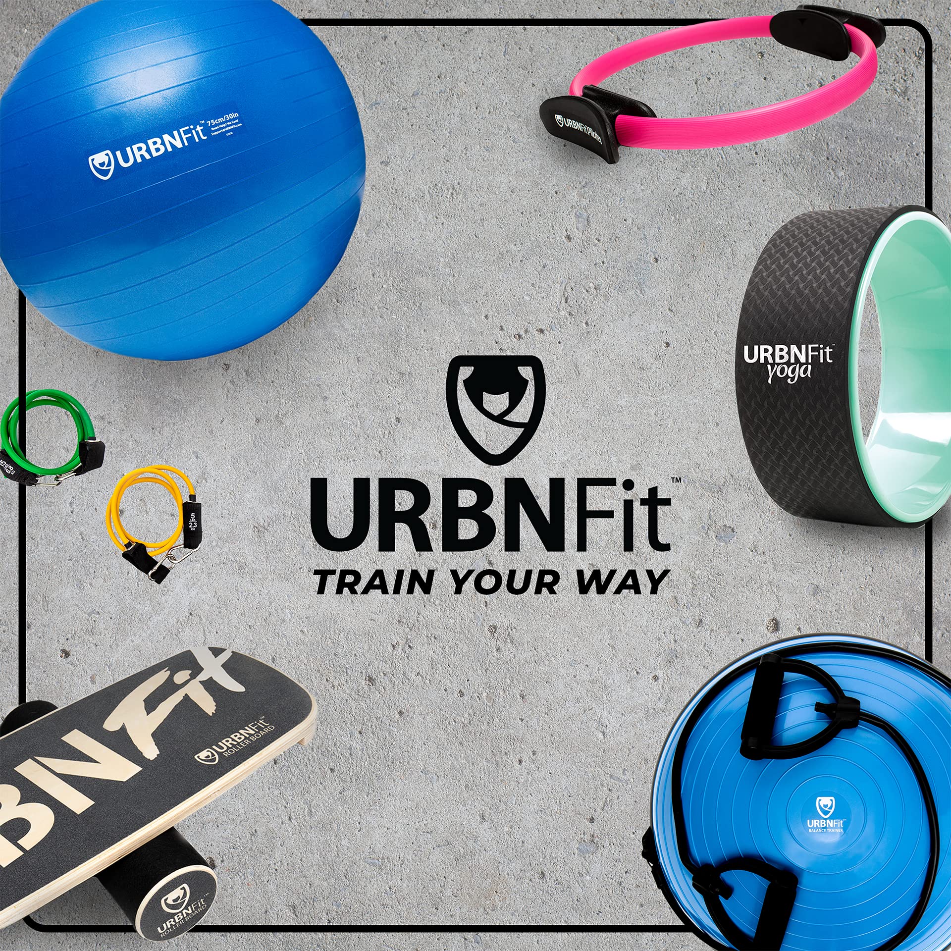 URBNFit Balance Board Trainer - Wooden Wobble Balancing Board for Core Stability, Strength Training & Flexibility - Wobble Board w/Workout Guide to Exercise at Desk or Home Gym