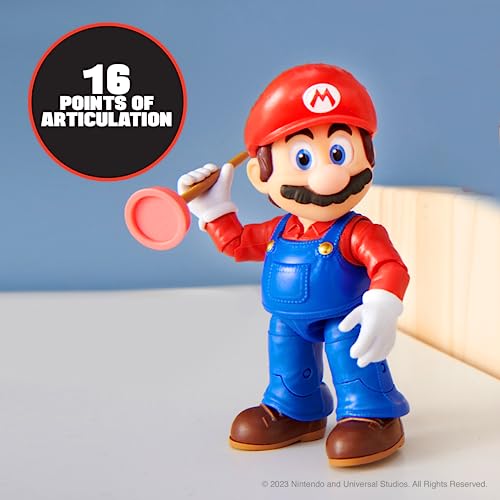 THE SUPER MARIO BROS. MOVIE - 5 Inch Action Figures Series 1 β Mario Figure with Plunger Accessory
