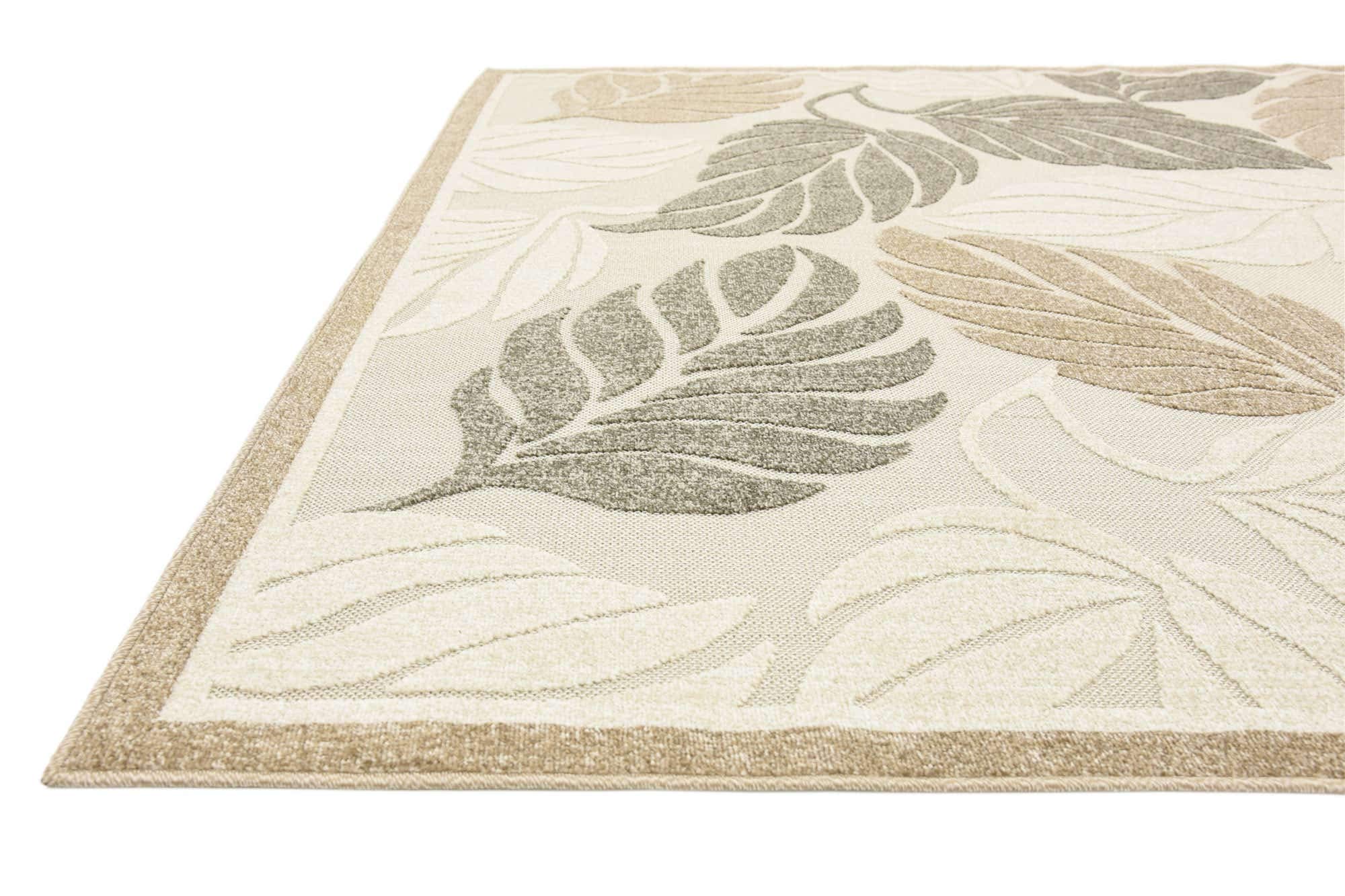 Unique Loom Outdoor Botanical Collection Area Rug - Augusta (7' 1" x 10' Rectangle, Beige/ Ivory)