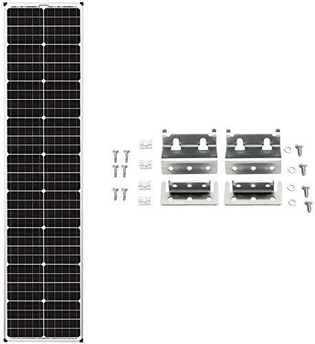 Zamp 90 Watt Long Solar Panel B Stock Airstream Trailer Camper Van Roof Mounted Module Made in USA (Panel and Airstream Mounting Hardware)