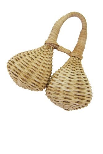 Woven Double Jingle Caxixi Shaker - African Bottle Cap