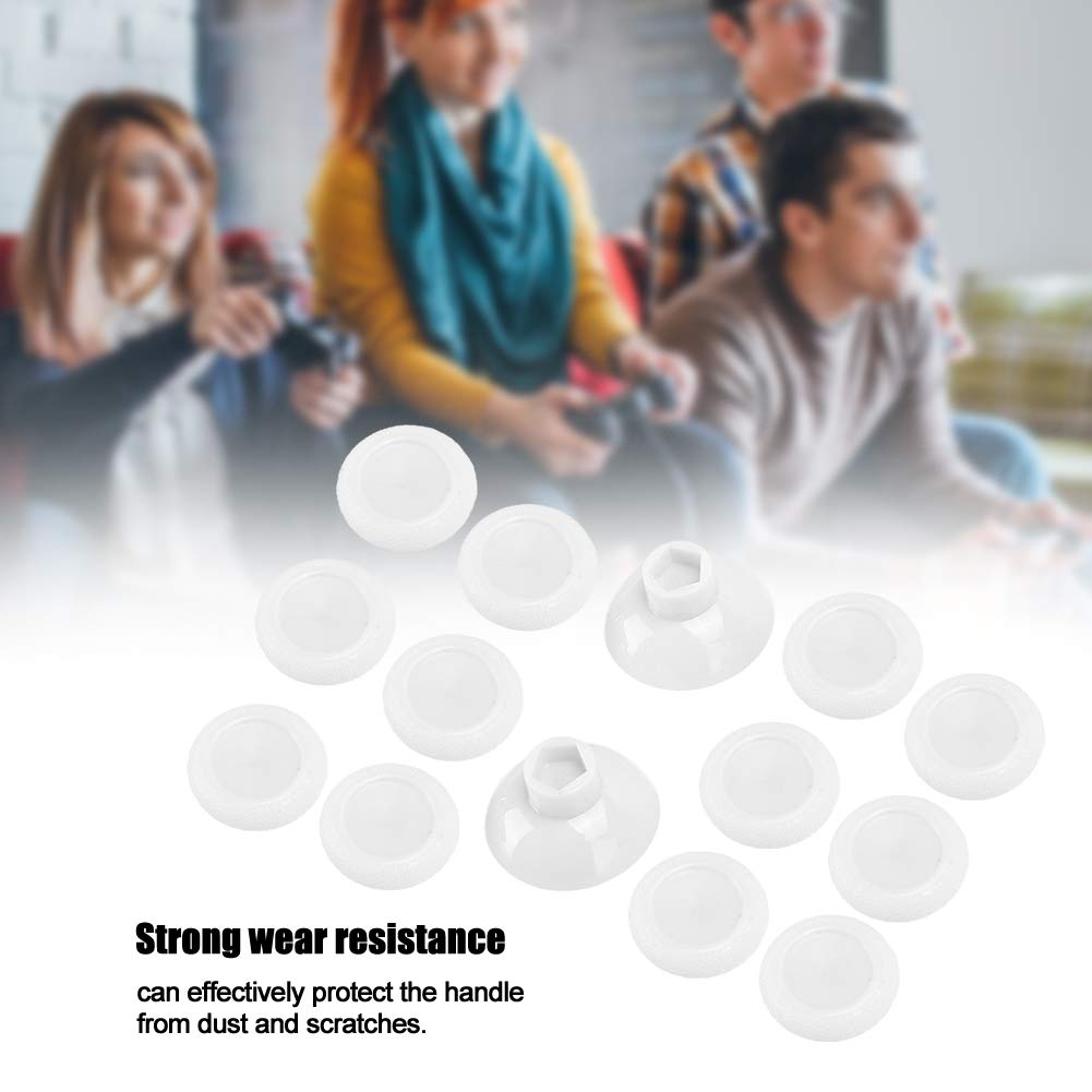 Thumb Grips Cover, Strong Wear Resistance Pc and TPU Thumb Grip Cap, for PS4, Xbox ONE, Gamepad,(White)