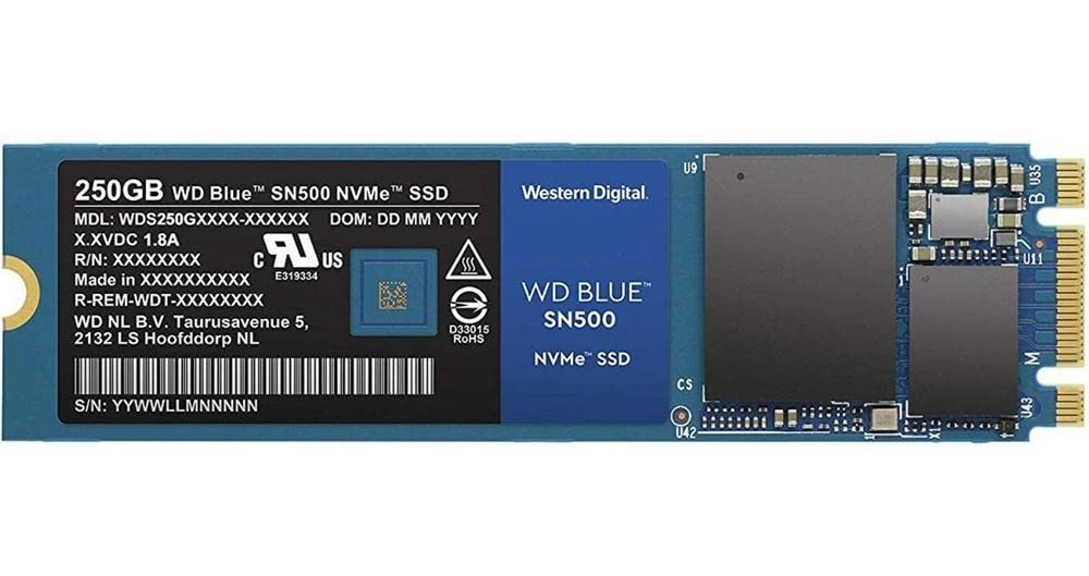 Western Digital 250GB WD Blue SN500 NVMe Internal SSD - Gen3 PCIe, M.2 2280, 3D NAND, Up to 1700 MB/s - WDS250G1B0C