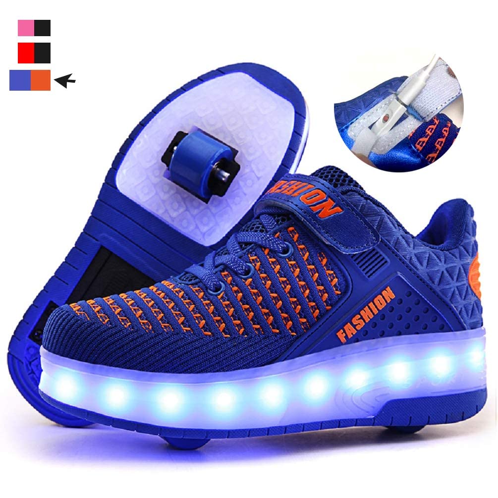 Ufatansy USB Charging Roller Shoes for Kids Boys Girls Roller Skates Shoes Wheels Sneakers