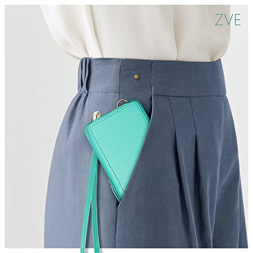 ZVE Wallet Case for iPhone SE 2022 for iPhone 8 and iPhone 7, 4.7 inch, Zipper Wallet Case with Credit Card Holder Slot Handbag Purse Wrist Strap Protective Case for iPhone 8/7/SE, 4.7 inch - Blue