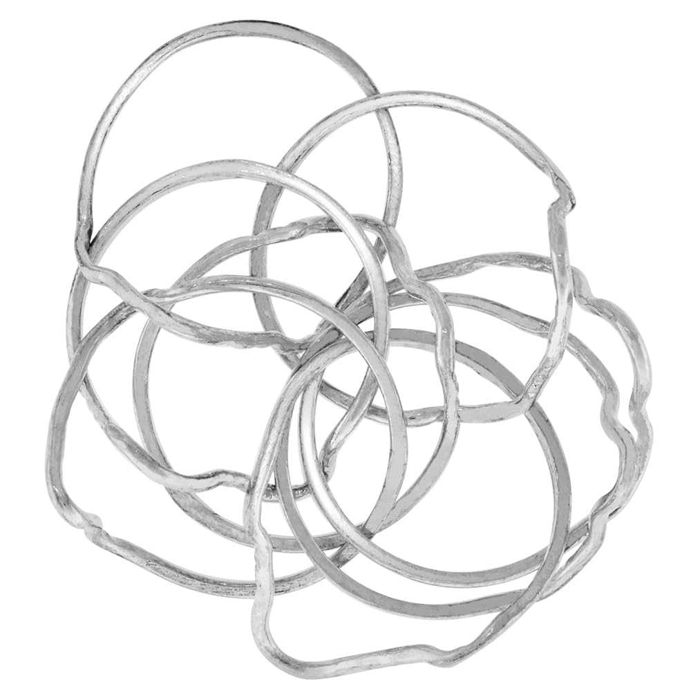 Sterling Silver 4-Piece Design Puzzle Ring Wire Wrapped for Men and Women 12.5mm wide size 9
