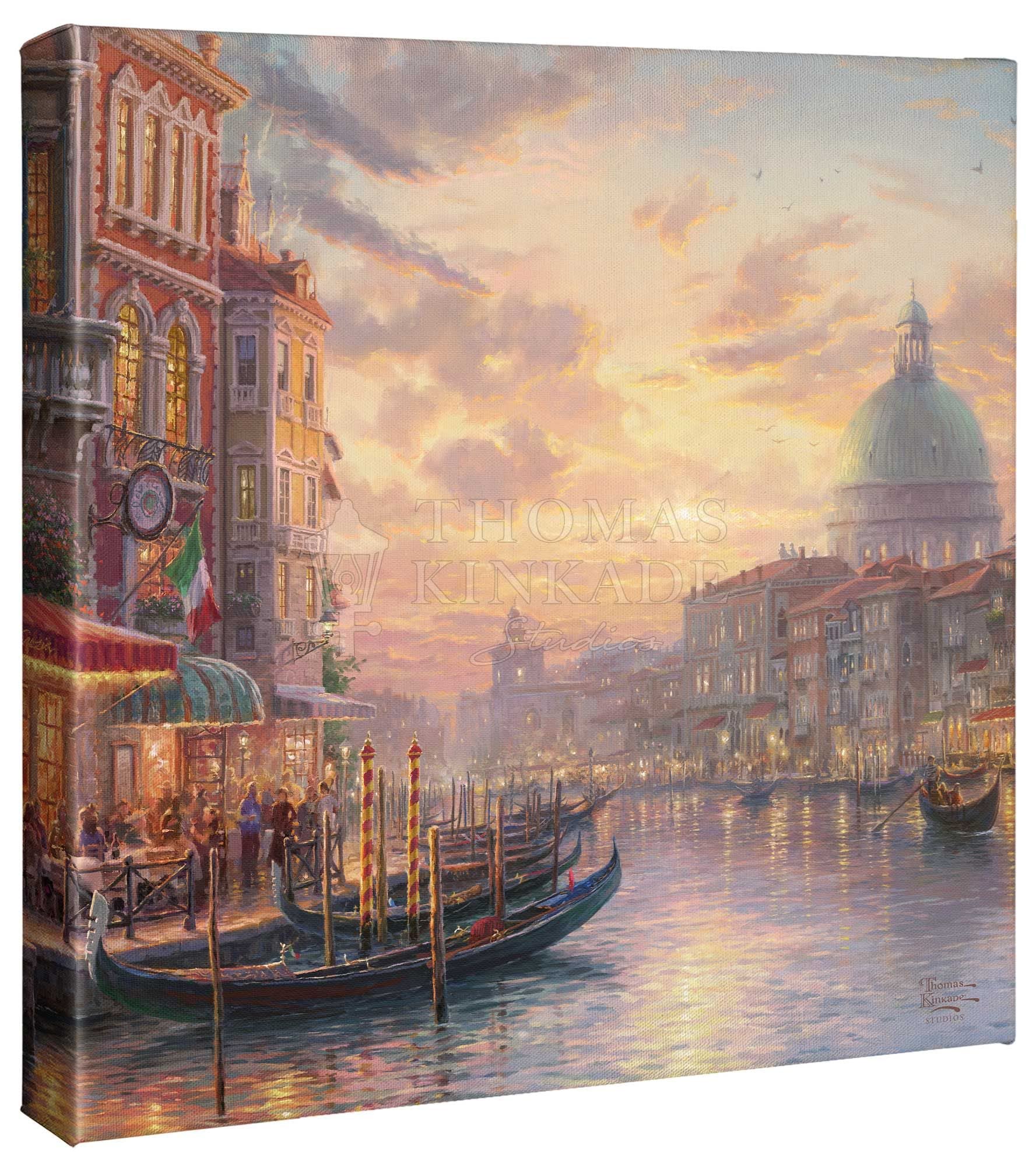 Thomas Kinkade Studios Venetian Cafe 14″ x 14″ Gallery Wrapped Canvas