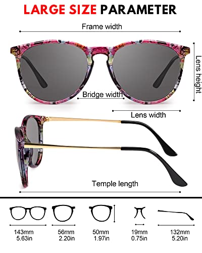 TJUTR Women's Photochromic Sunglasses with Polarized Lens for Outdoor, UV Protection Reduce Fatigue for Driving