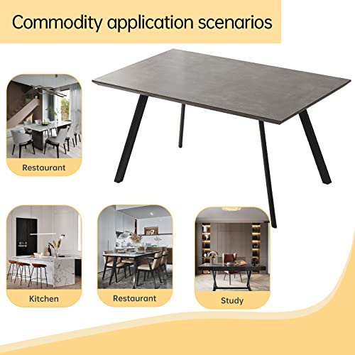 ZckyCine 47.2-inch Four-Person Dining Table Set with 2 Benches, Metal Frame and Wooden Combination, Space-Saving Design, Suitable for Home Kitchens and Restaurants (3-Piece Set)