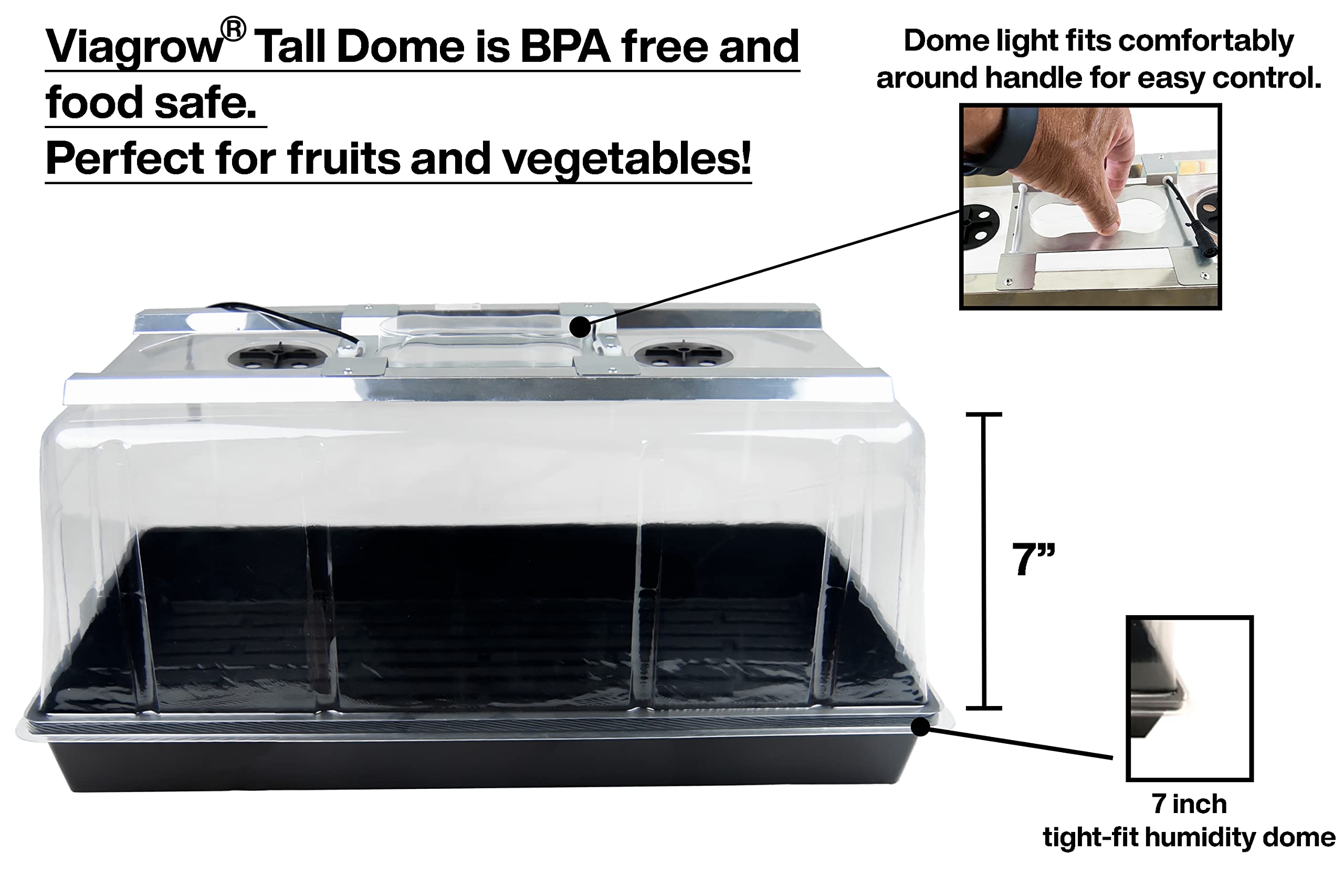 Viagrow Seedling Station Kit with LED Grow Light, Propagation Dome 4X Durable Propagation Tray (650g Kit)