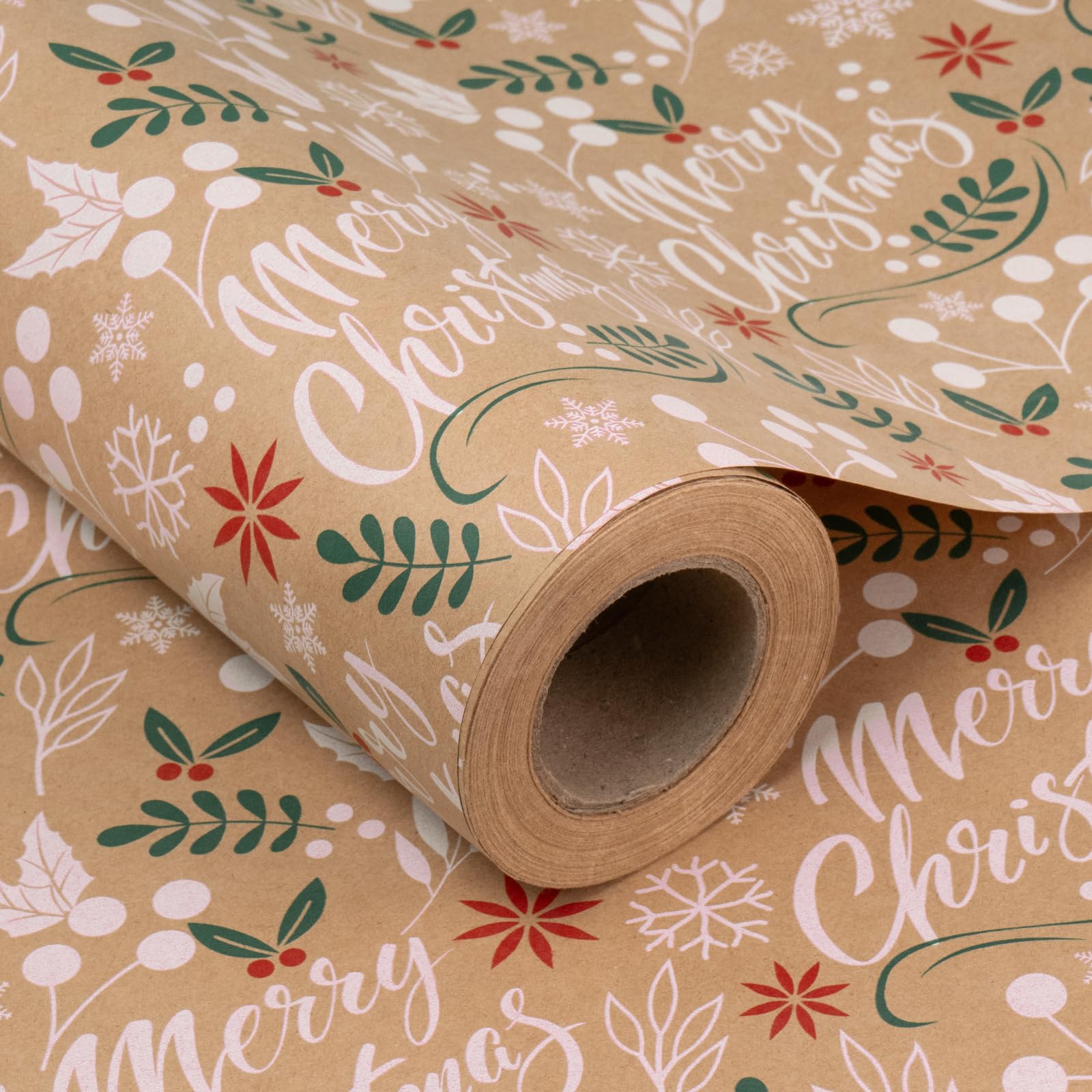 WRAPAHOLIC Reversible Christmas Wrapping Paper - 30 Inch X 100 Feet Jumbo Roll Nutcracker and Candy Cane Printed on Pearlized Paper