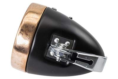 Zeda Retro Black & Copper LED Headlamp - Vintage Battery Powered Headlight for Motorized Bike