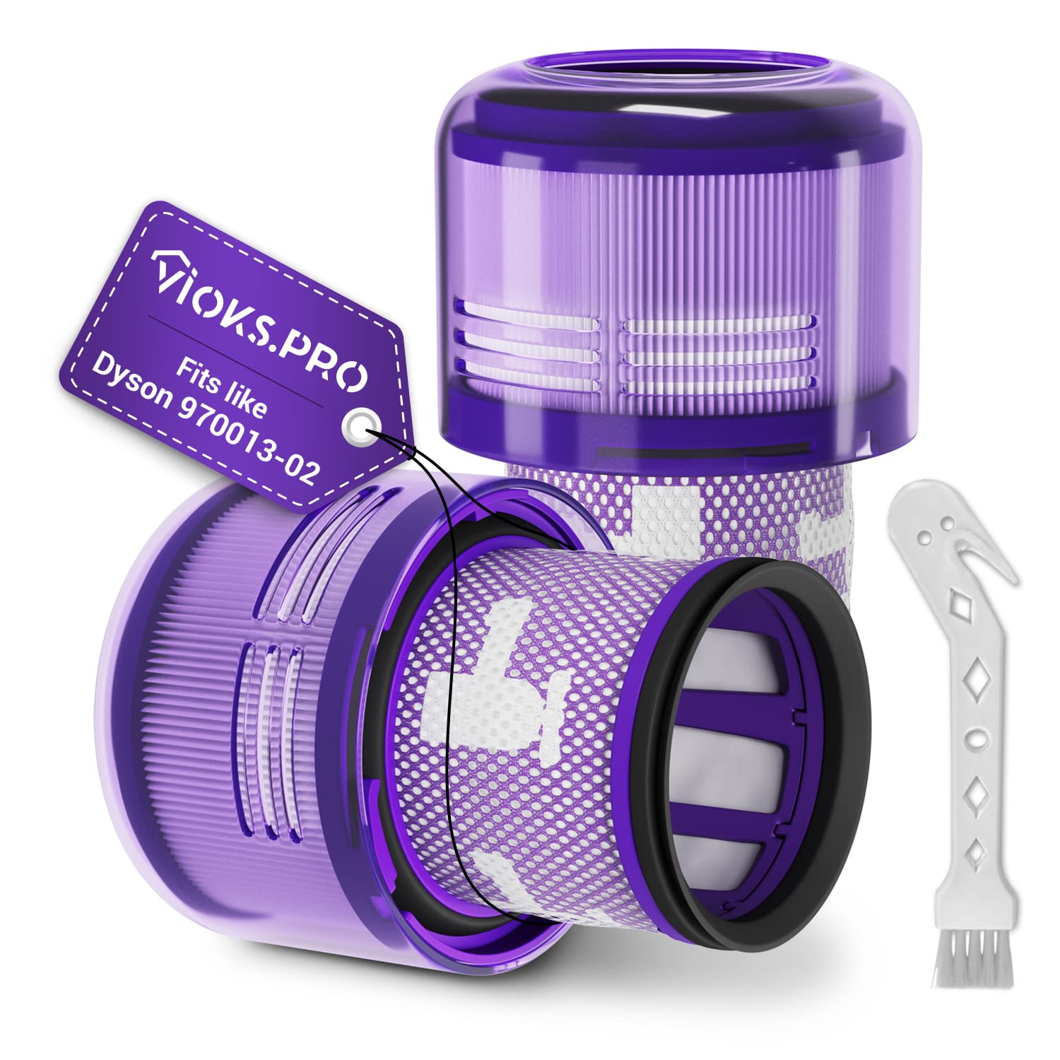 Vioks.pro Filter Set 2x Dyson Vacuum Filter Replacement for Dyson 970013-02 - Dyson Filter V11 Animal, V11 Torque, V15 / Replacement Filters for Dyson - Filter for Dyson Vacuum