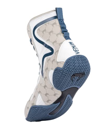 Venum Elite Evo Monogram Boxing Shoes - White/Blue
