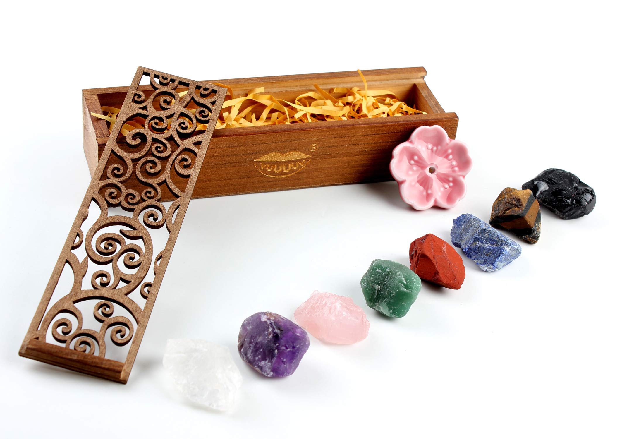 vuUUuv Chakra Stones Set -Natural Rough Raw Stone Reiki Healing Crystals for Healing, Meditation, Chakra Balance or Ritual( Rough*8 pcs)