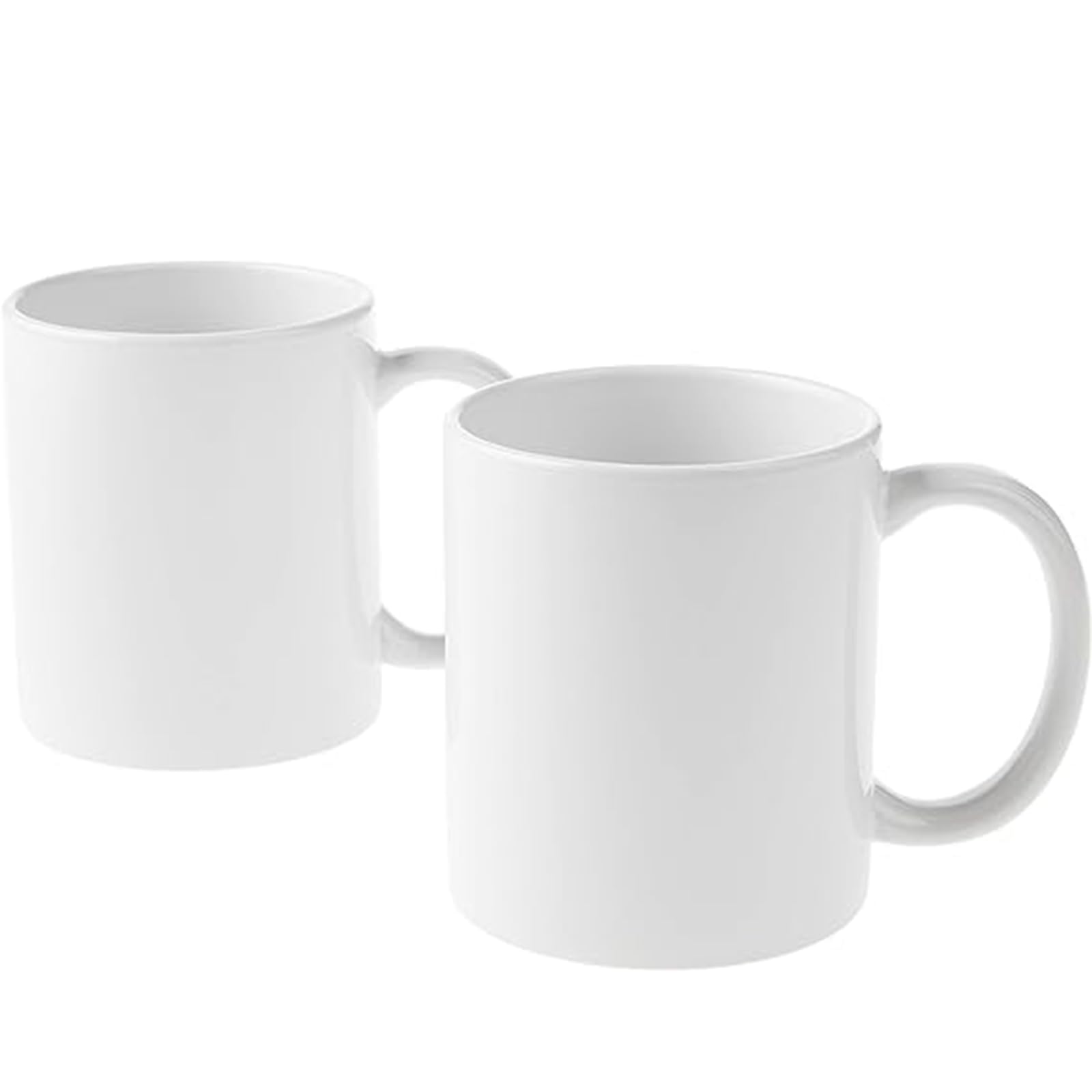 YONICA 11OZ White Coffee Mugs, Porcelain Bulk Coffee Mugs with Large Handle for Man,Woman,White Ceramic Coffee Mugs Set for Latte/Cappuccino/Cocoa/Milk. Dishwasher Microwave Safe(giftless box)