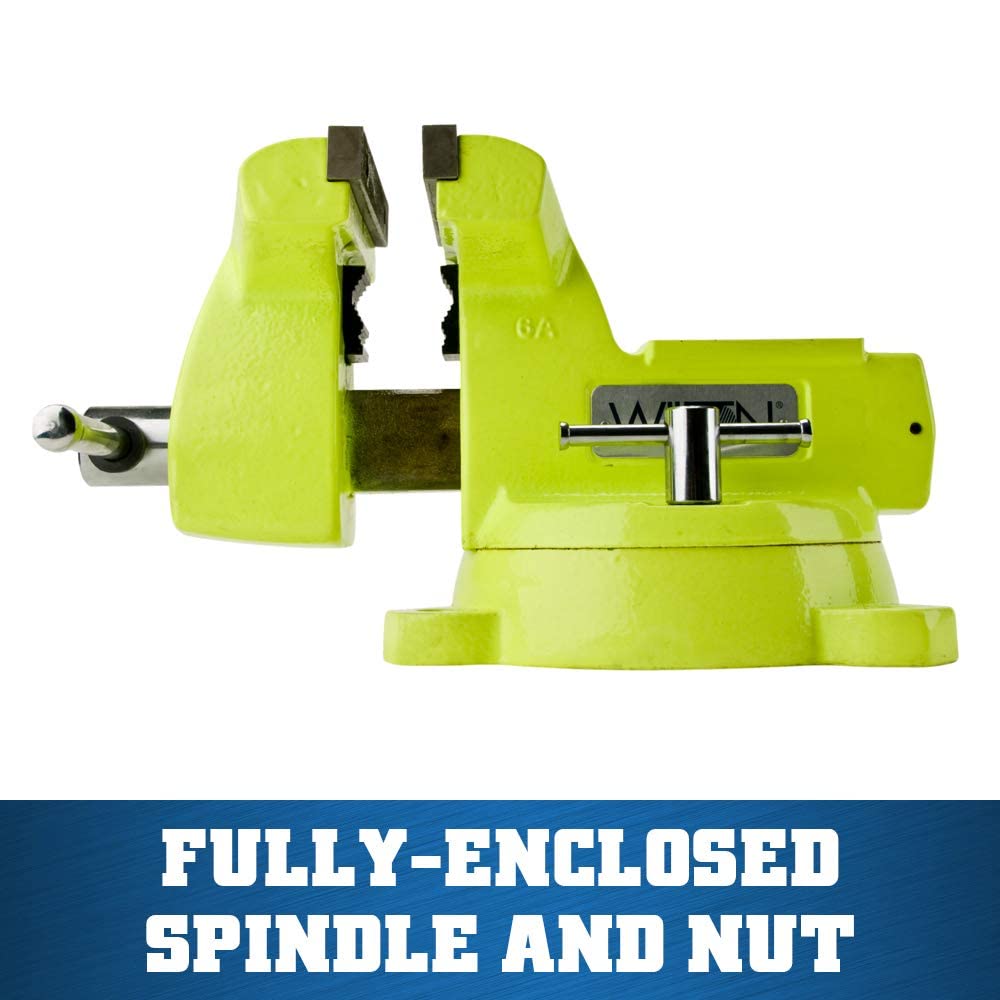 Wilton High-Vis Safety Bench Vise, 5" Jaw Width, 5-1/4" Jaw Opening, 3-3/4" Throat (Model 1550)