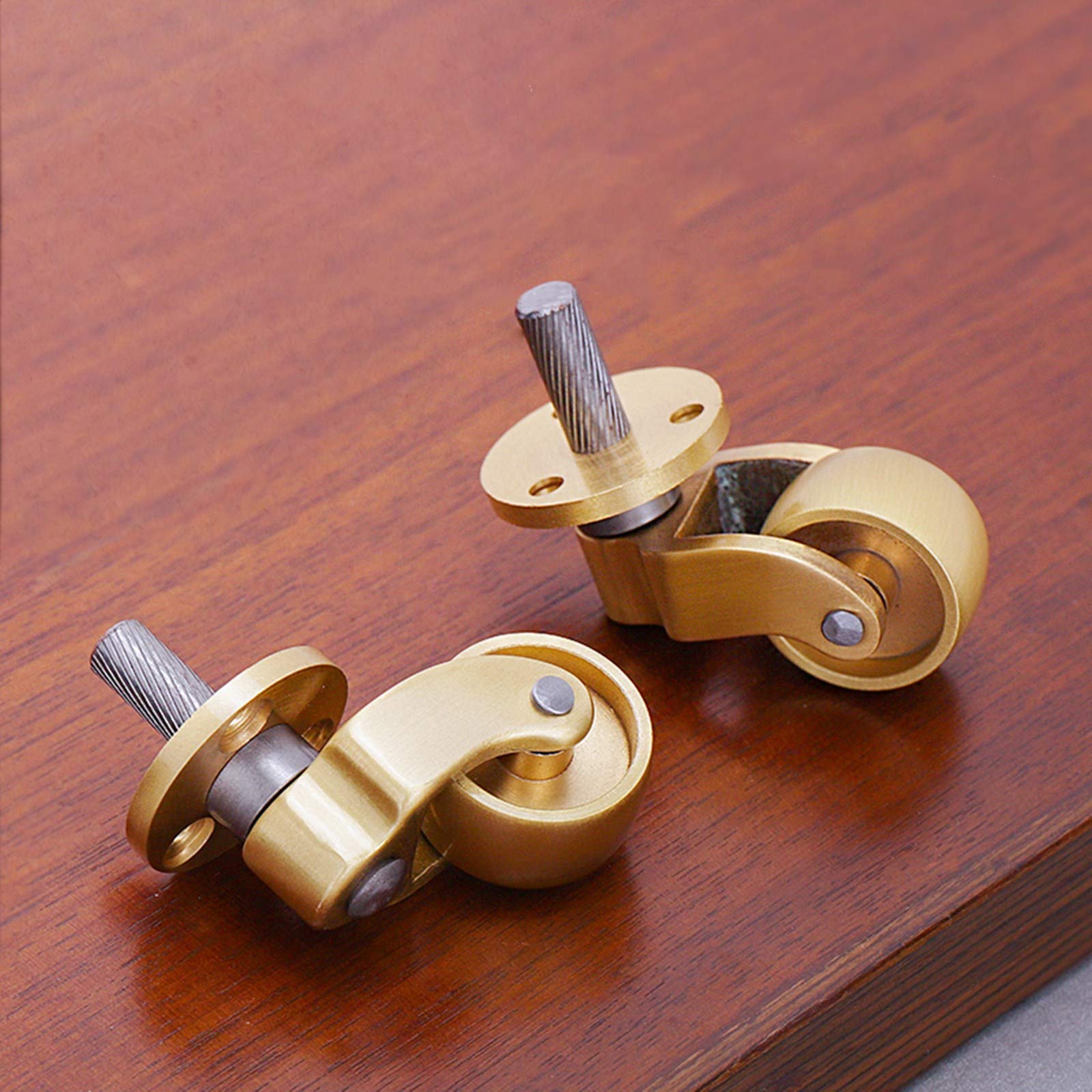 Wheel Plate Casters Solid Brass Furniture Swivel Casters Wheel,1" 25mm Universal Casters Wheels,Polished,Antique Vintage Moving Caster Wheels,Mute Castors,Bolt Style,Suitable for Sofas Piano Feet,