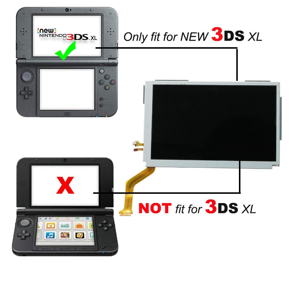 Top LCD for New 3DS XL, YTTL Replacement Parts Accessories Upper Screen Display for New Nintendo 3DS XL System Games Console
