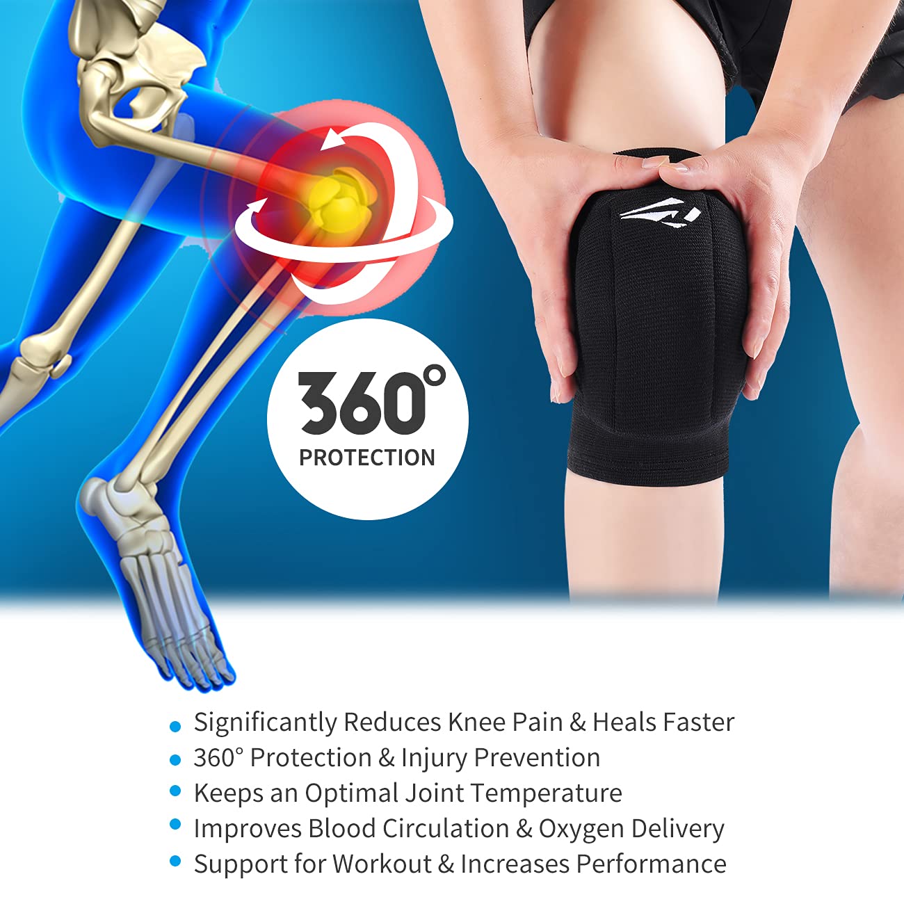 Volleyball Knee Pads with High Protective Low-Profile Soft Padding, Dance Riding Protection for Junior Youth Adult (XL)