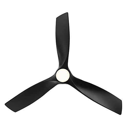 Zephyr Smart Indoor and Outdoor 3-Blade Ceiling Fan 62in Matte Black with 3000K LED Light Kit and Remote Control works with Alexa, Google Assistant, Samsung Things, and iOS or Android App