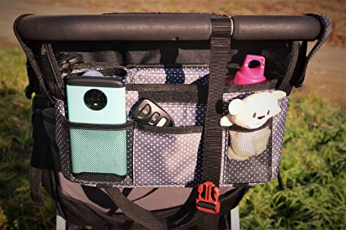Xplorini Universal Stroller Organizer with Insulated Cup Holders Baby Jogger Organizer Parent Console