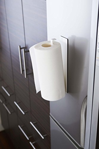 Yamazaki KT-PL AK WH Plate Magnetic Paper Towel Holder, 約W6×D5.5×H24.5cm, White