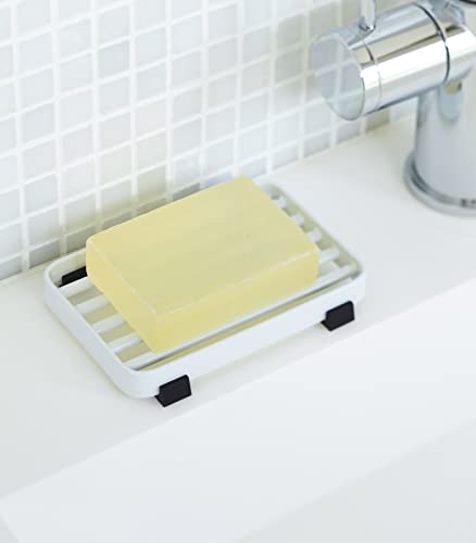 YAMAZAKI Slotted Home Tray Holder Sink | Steel | Soap Dish, One Size, White
