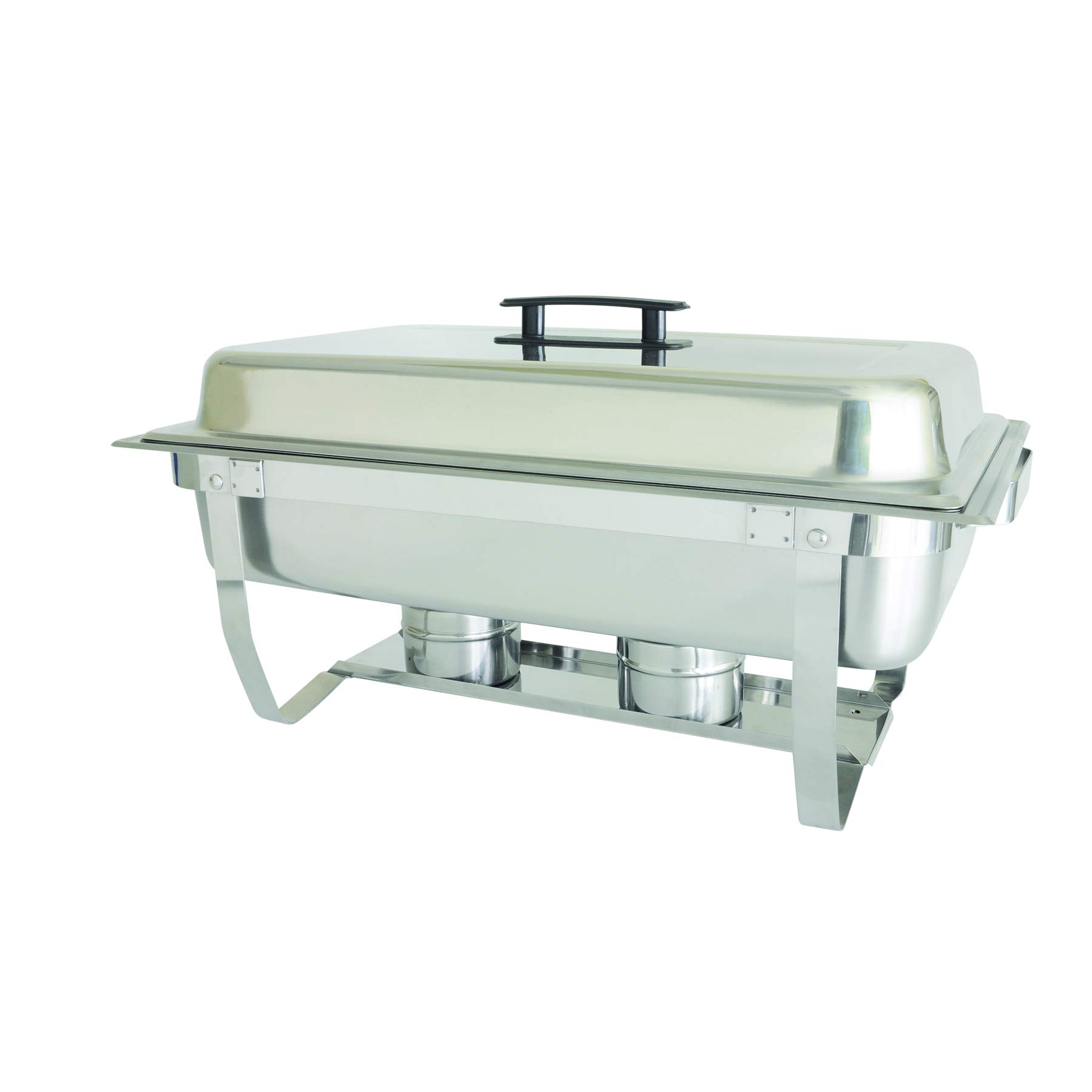 Thunder Group SLRCF001F Chafer, 8 Quart, Full-Size, with Folding Stand, Welded Frame, dripless Water pan, Lift-Off Cover with Plastic Handle, Duel Fuel Holder