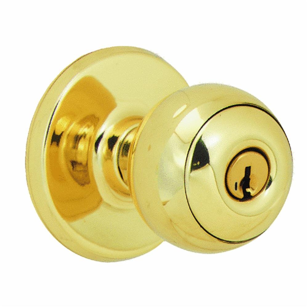 Weiser GAC531 Y3 SMT MS 6LR1 Knob Entry 1/2" Yukon Polished Brass Steel Ansi Gr 3