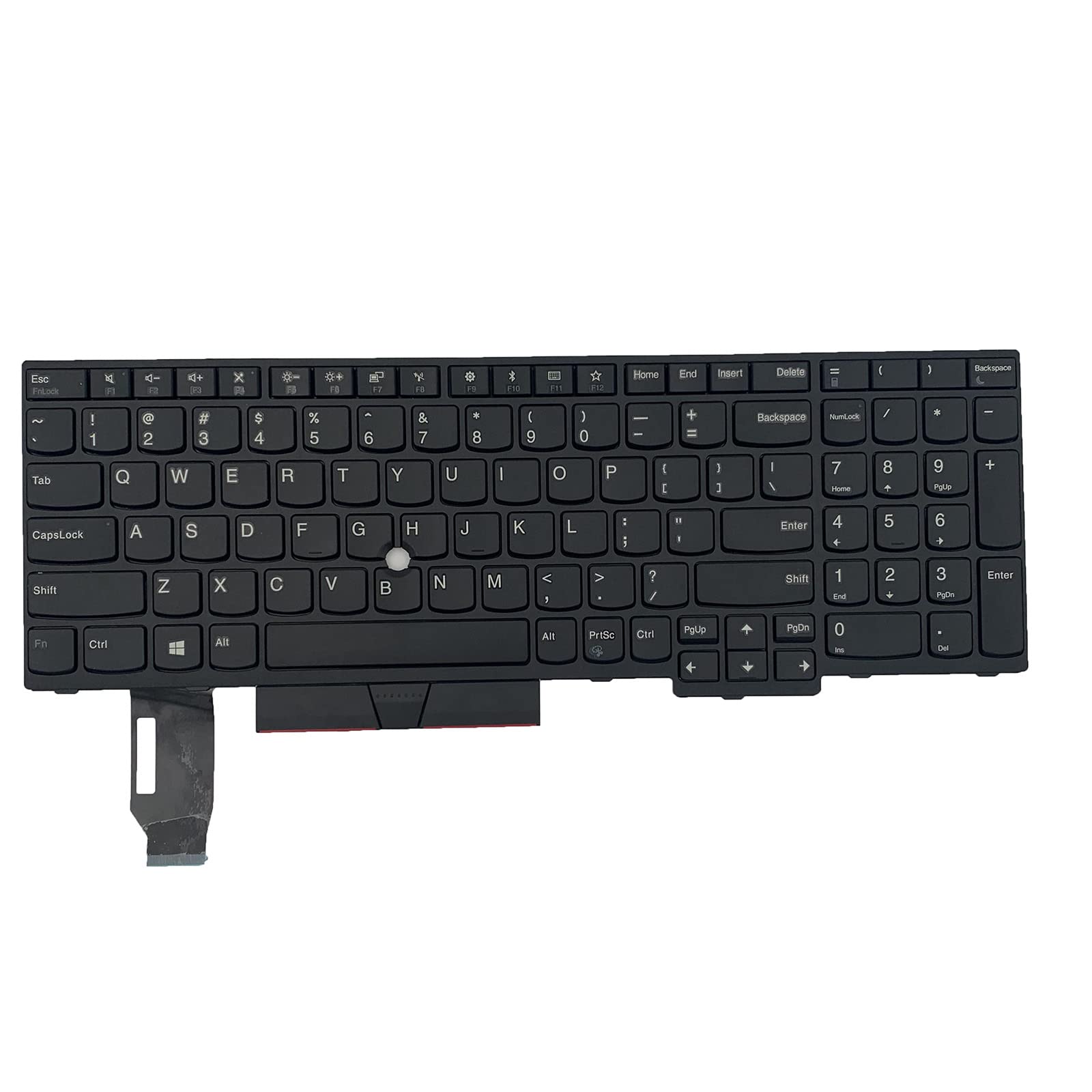 yhfshop Laptop Replacement US Layout Keyboard for Lenovo ThinkPad E580 E585 E590 L580 P52 P53 P73 T590(Without Red Pointer)