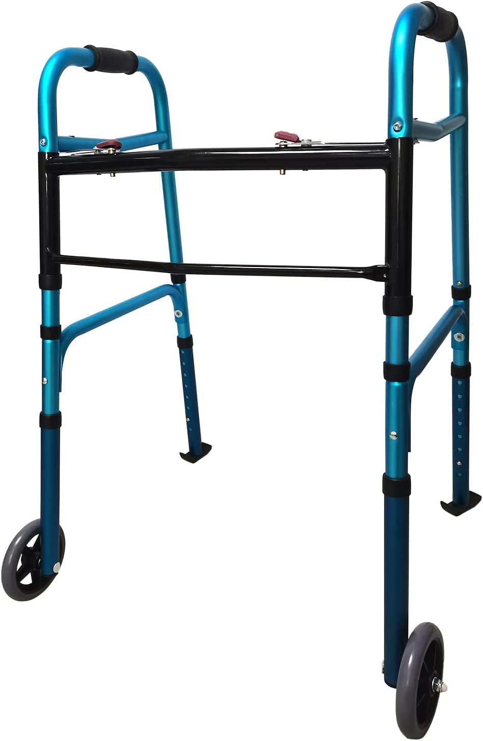 UNLICON- Mobility Heavy Duty Folding Walker for Seniors,Bariatric Walker with 5 Inches Wheels for Seniors Wide Walker Supports up to 300 lbs