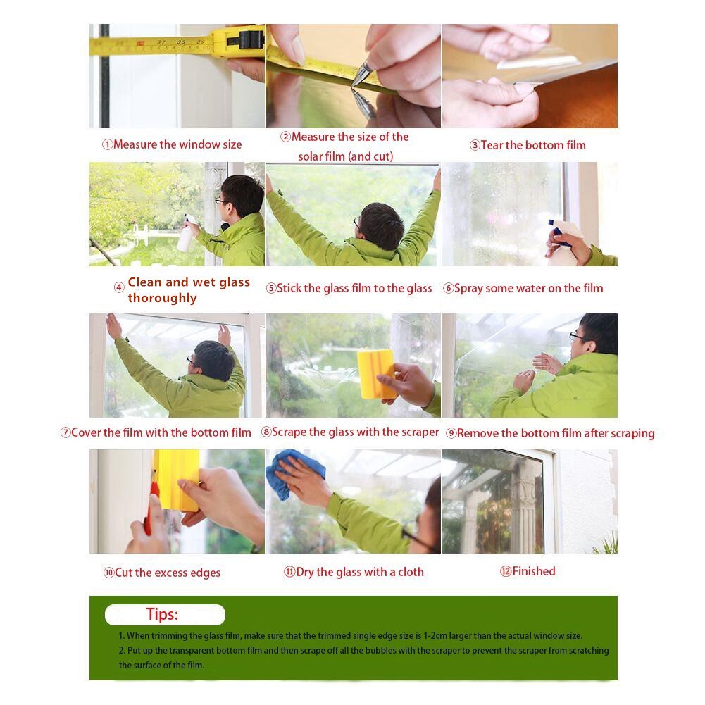Window Film One Way Mirror Static Heat Control Day Time Privacy Window Tint (23.6'' x 78.7'', Silver)