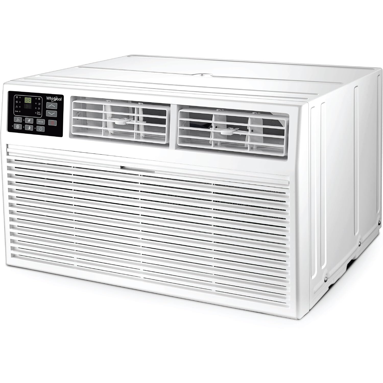 Whirlpool 14,000 BTU 230V Through-the-Wall Air Conditioner for Rooms up to 700 Sq. Ft. and Dehumidifier up to 2.1 pints/hour with Remote Control, Digital Display, and 24H Timer