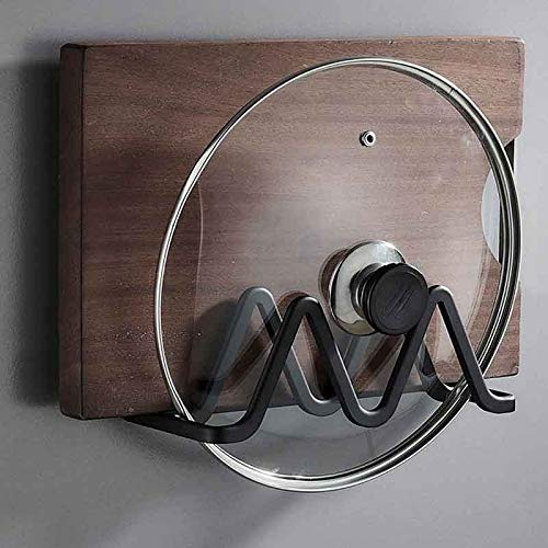 WUDILU Wall-Mounted Space Aluminum Drying Pan Pot Rack Cover Lid Rest Stand Spoon Holder Kitchen Tool