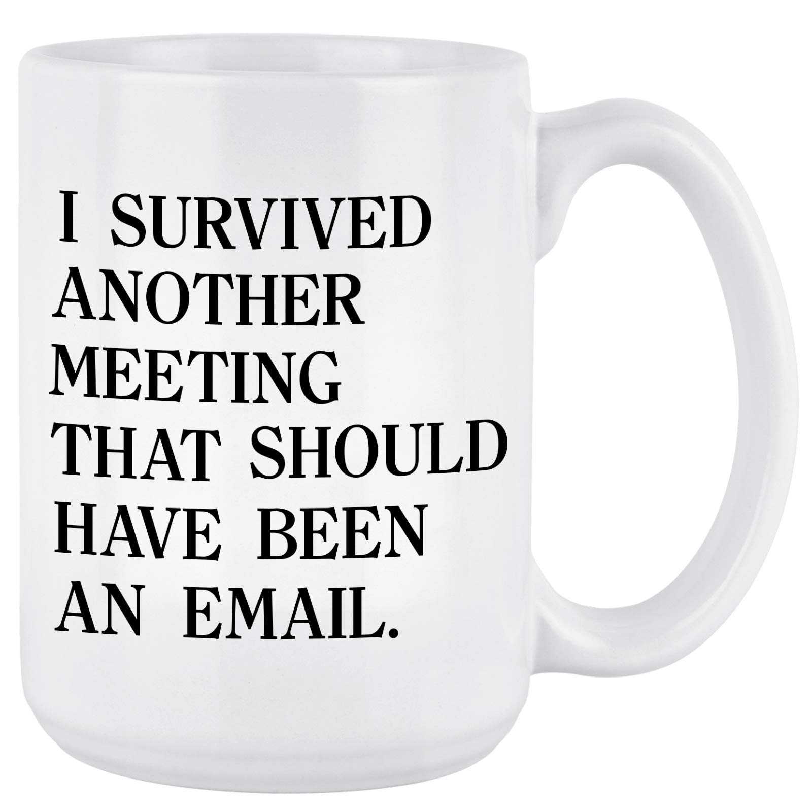 YHRJWN Email Mug I survived another meeting that should have been an email The Office Mug inspirational Mug Funny Coffee Mug for Boss Coworkers 16 Oz