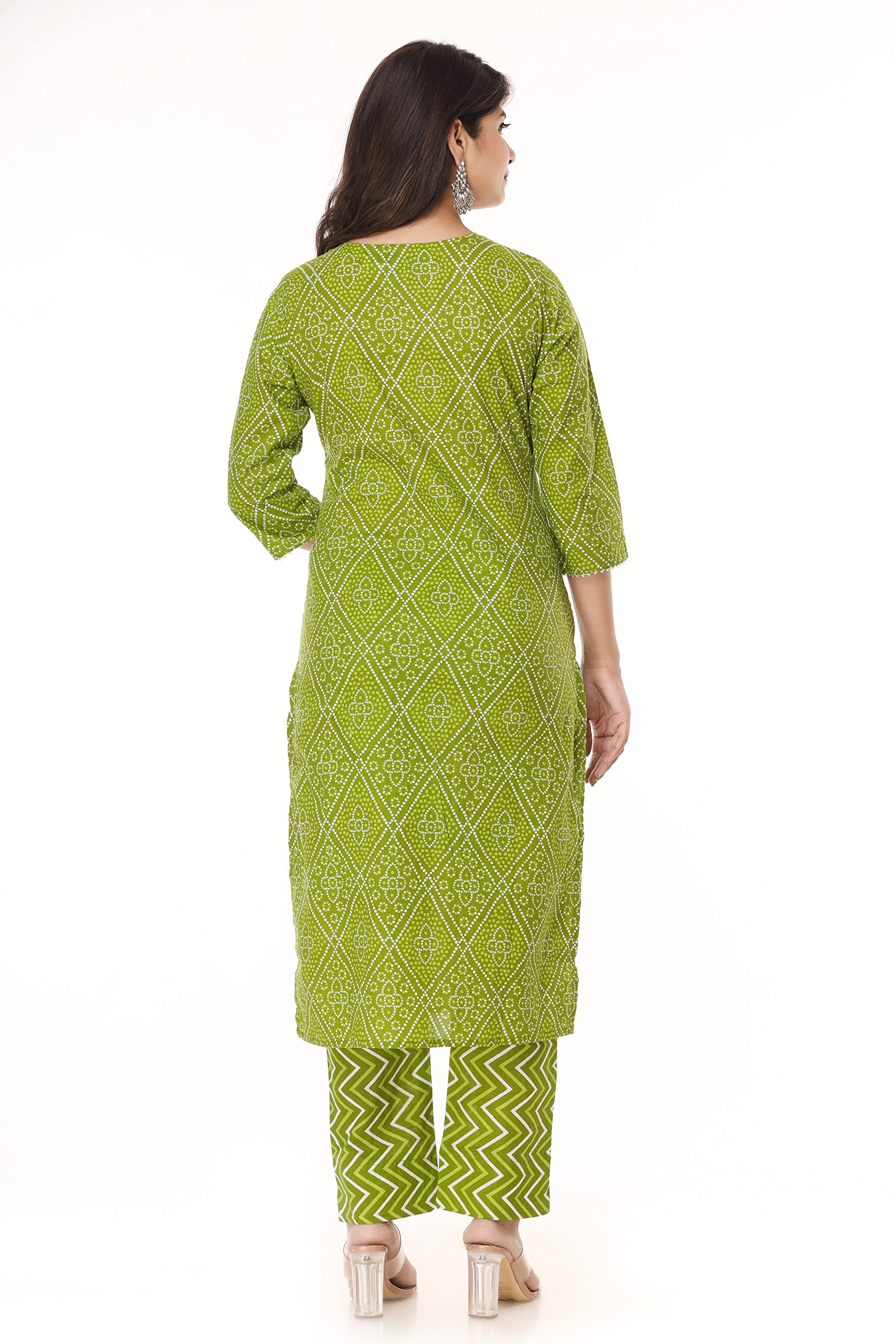 Vihaan Impex Indian Green Kurti Set for Women with matching Pant