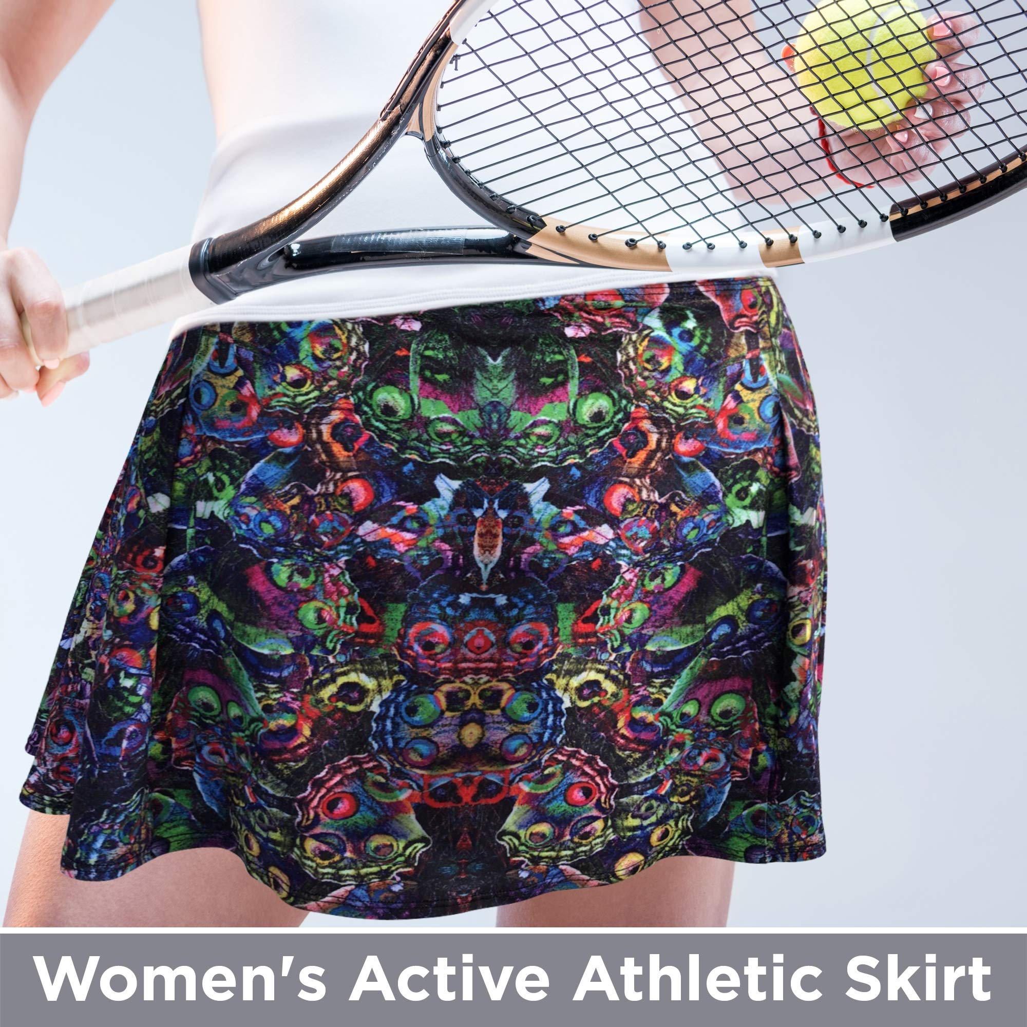 XrSzChic Womens Tennis Golf Skirt Athletic Exercise Floral Print Skorts Pockets