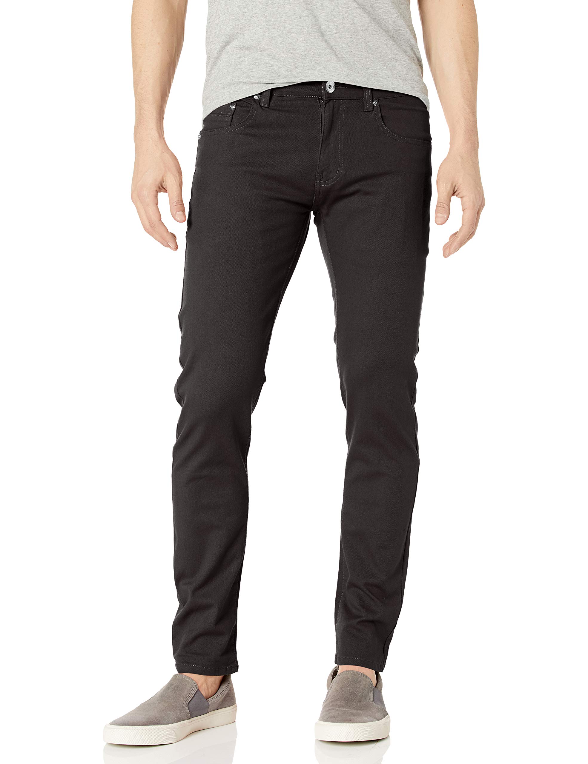 WT02 mens Basic Color Twill Stretch Span Pants, Black(new), 32W x 32L US