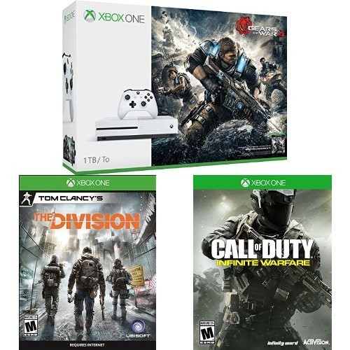 Xbox One S 1TB Console - Gears of War 4 Bundle + Call of Duty + The Division