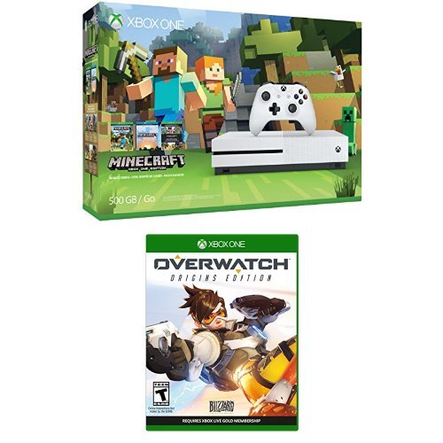 Xbox One S 500GB Console - Minecraft Bundle + Overwatch - Origins Edition Game