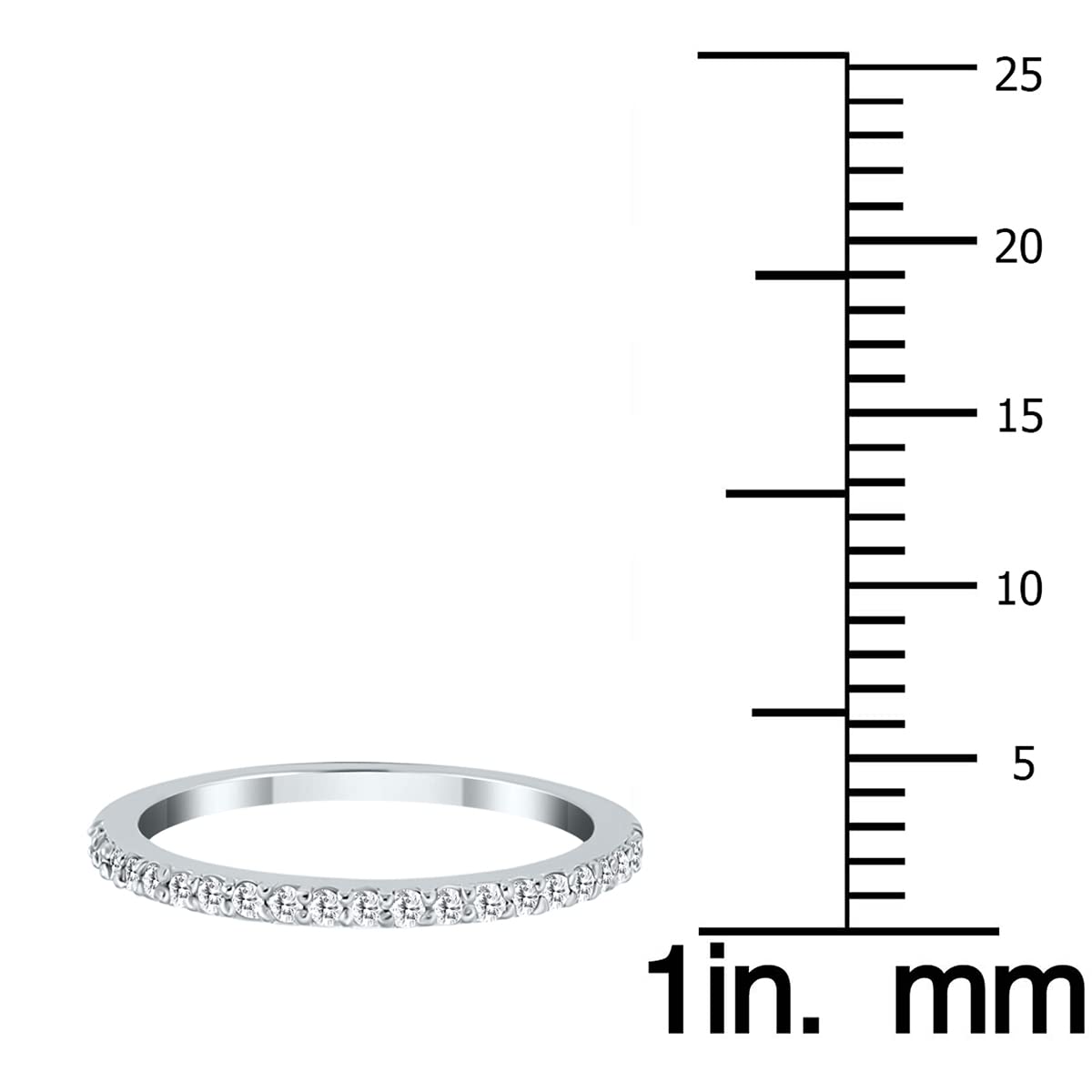 SZUL AGS Certified 1/4 Carat TW White Diamond Band in 10K White Gold