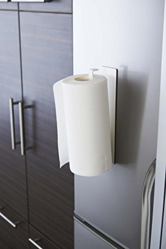 Yamazaki KT-PL AK WH Plate Magnetic Paper Towel Holder, 約W6×D5.5×H24.5cm, White